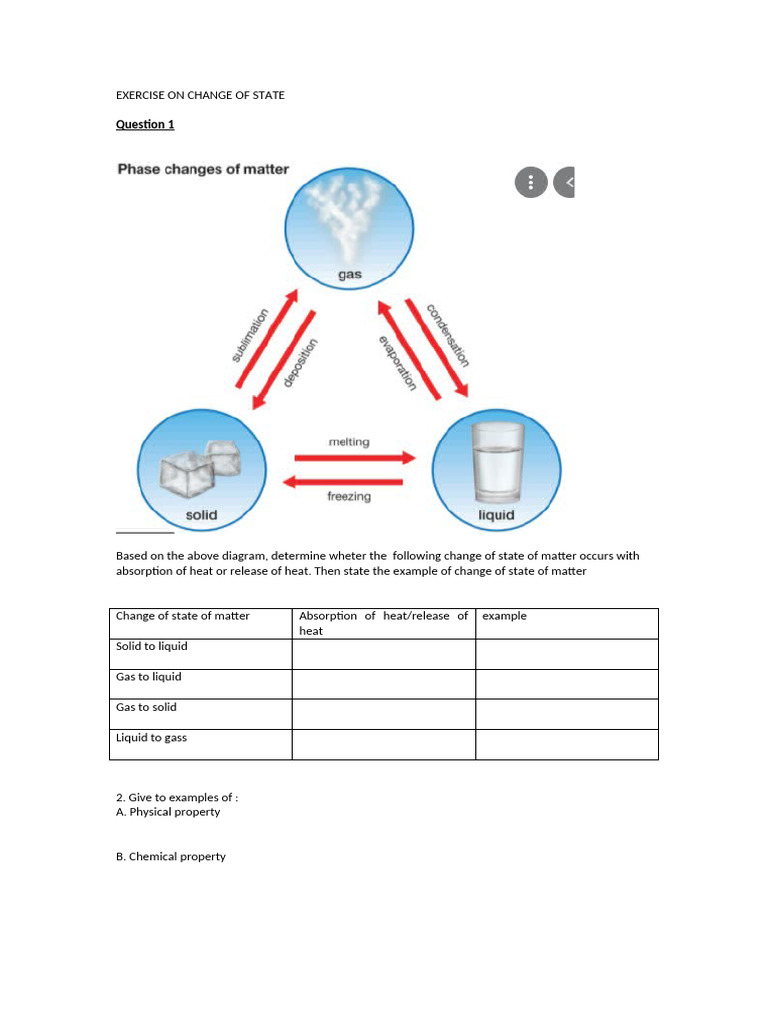 Exercise On Change of State | PDF