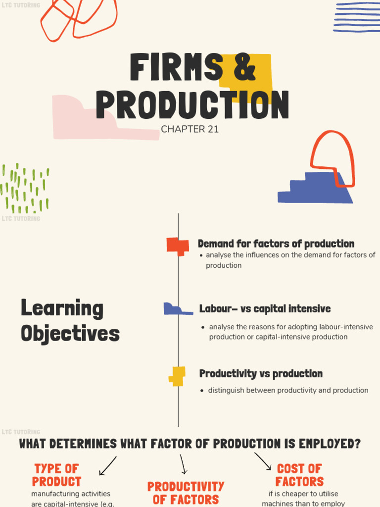 CIE IGCSE Economics Chap 21 - Firms & Production | PDF | Labour ...