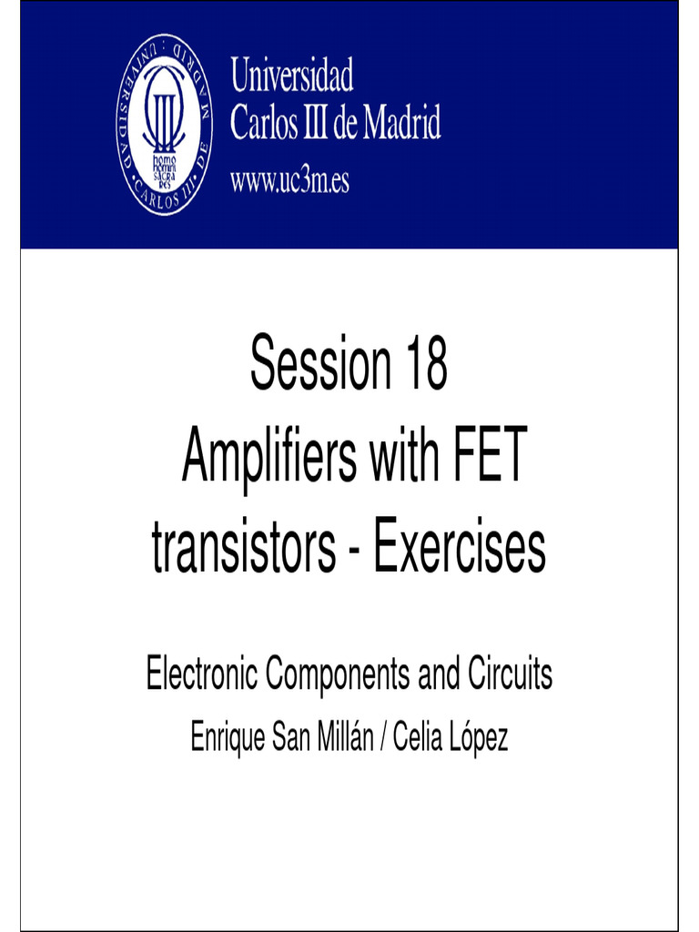 Amplifiers FET Transistors Exercises | PDF