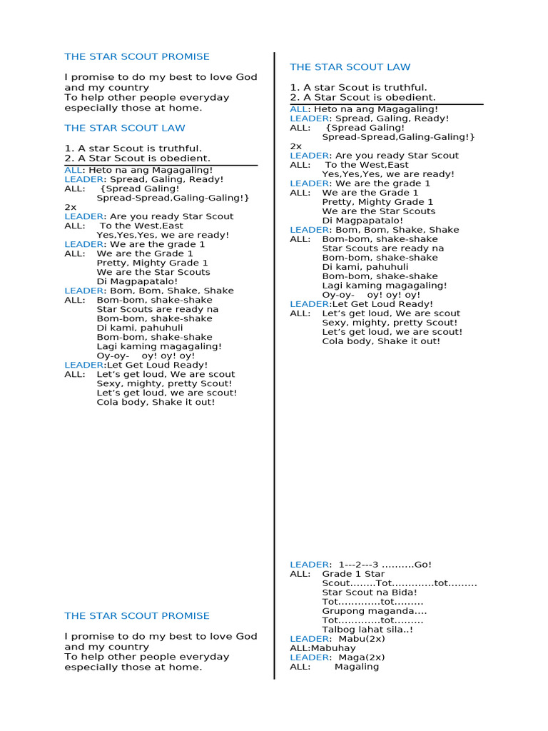 The Star Scout Promise | PDF