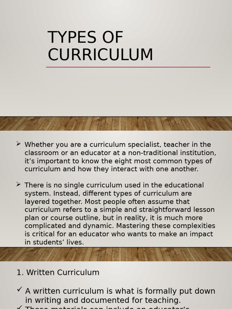Types of Curriculum | PDF