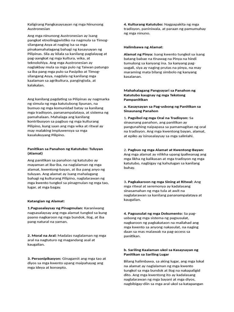 Kaligirang Pangkasaysayan NG Mga Ninunong Austronesian | PDF
