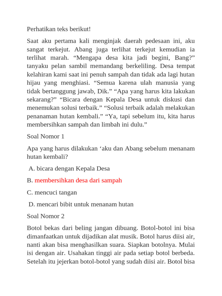 AKM Literasi Contoh | PDF