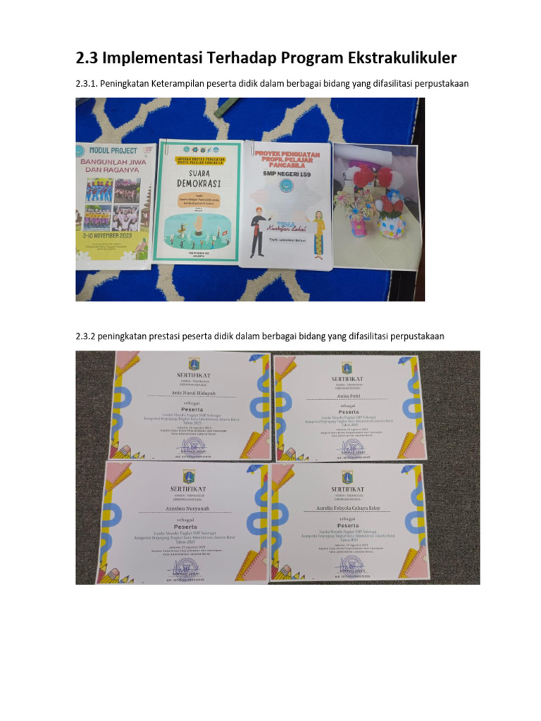 2.3 Implementasi Terhadap Program Ekstrakulikuler | PDF