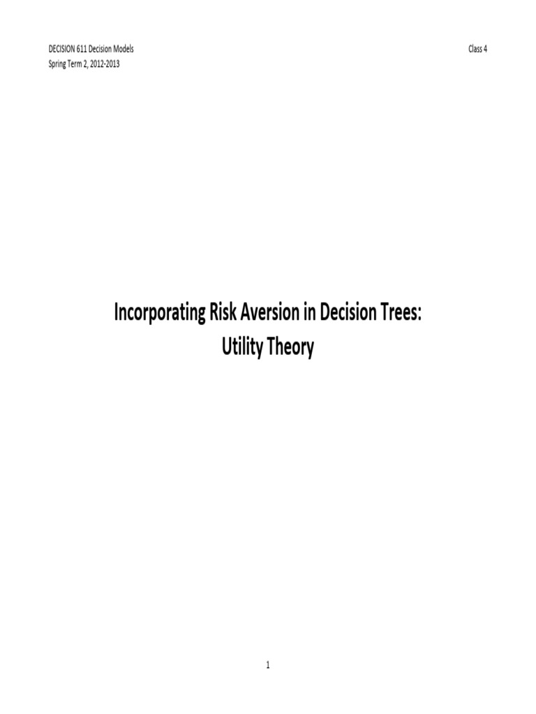 Utility Theory 2013 | PDF