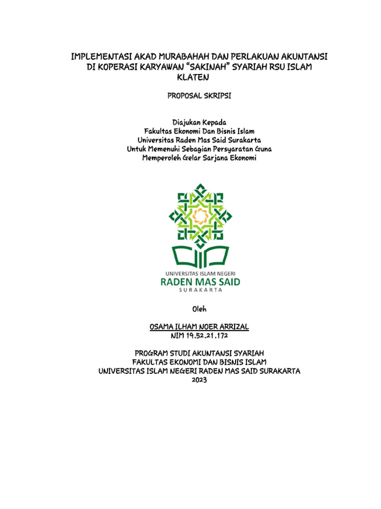 Proposal Skripsi - Osama Ilham | PDF