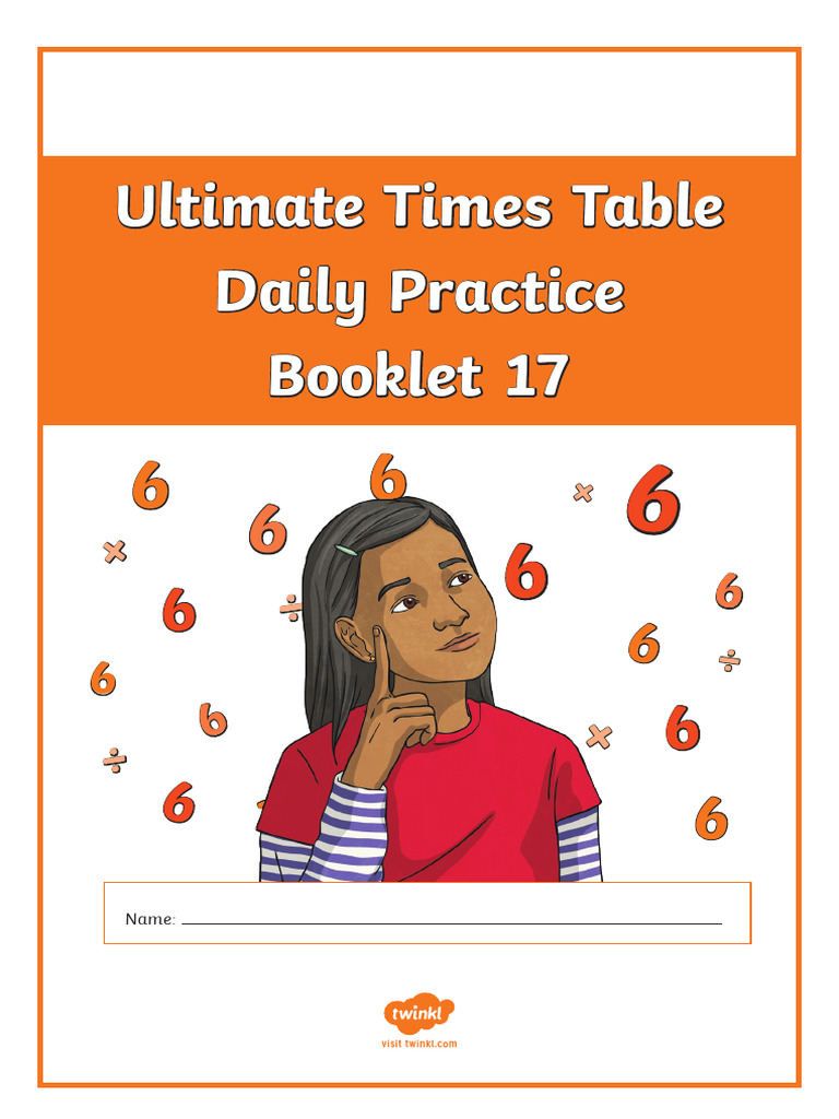 Ultimate Times Table Daily Practice Booklet 17 | PDF
