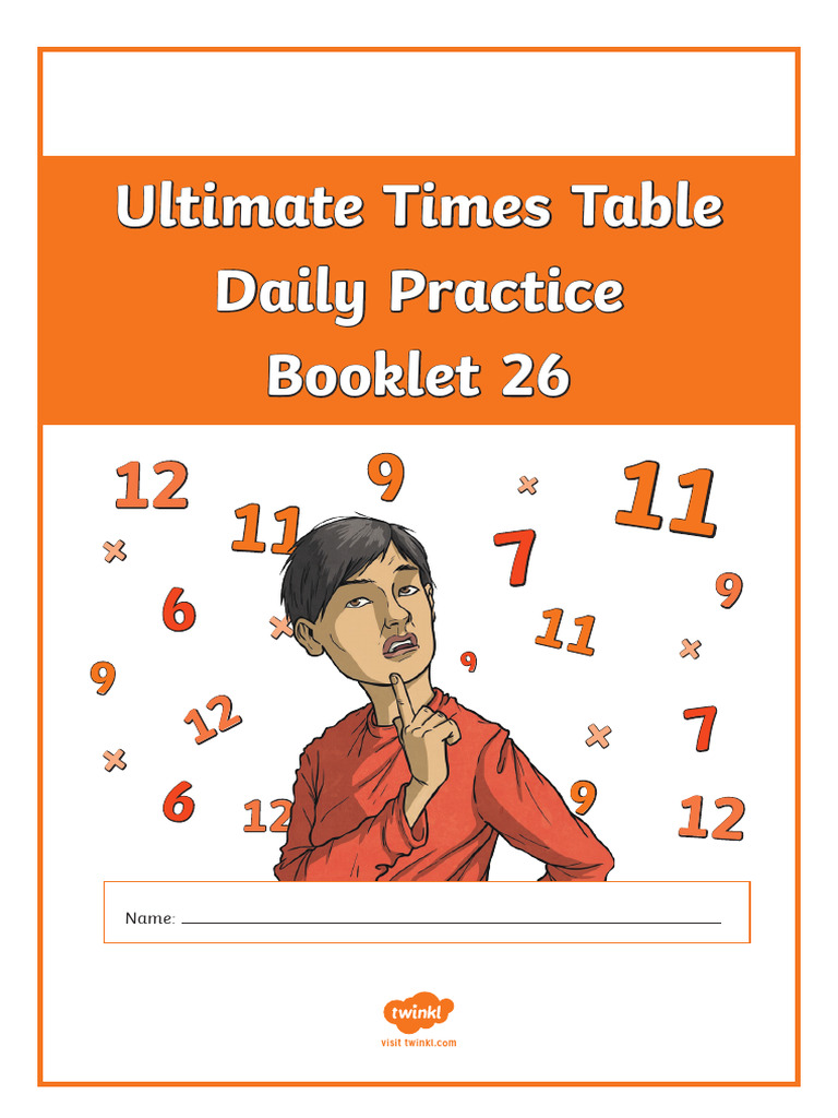 Ultimate Times Table Daily Practice Booklet 26 | PDF