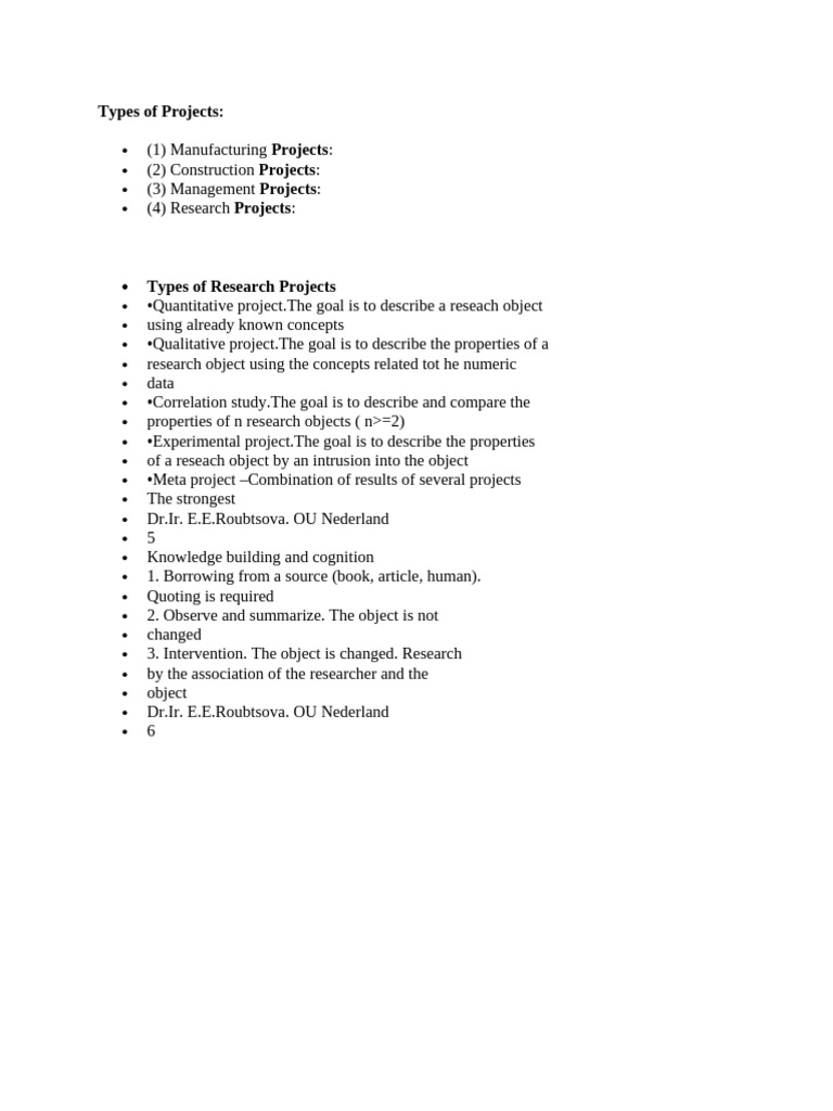 Types of Research and Project Management | PDF | Science & Mathematics