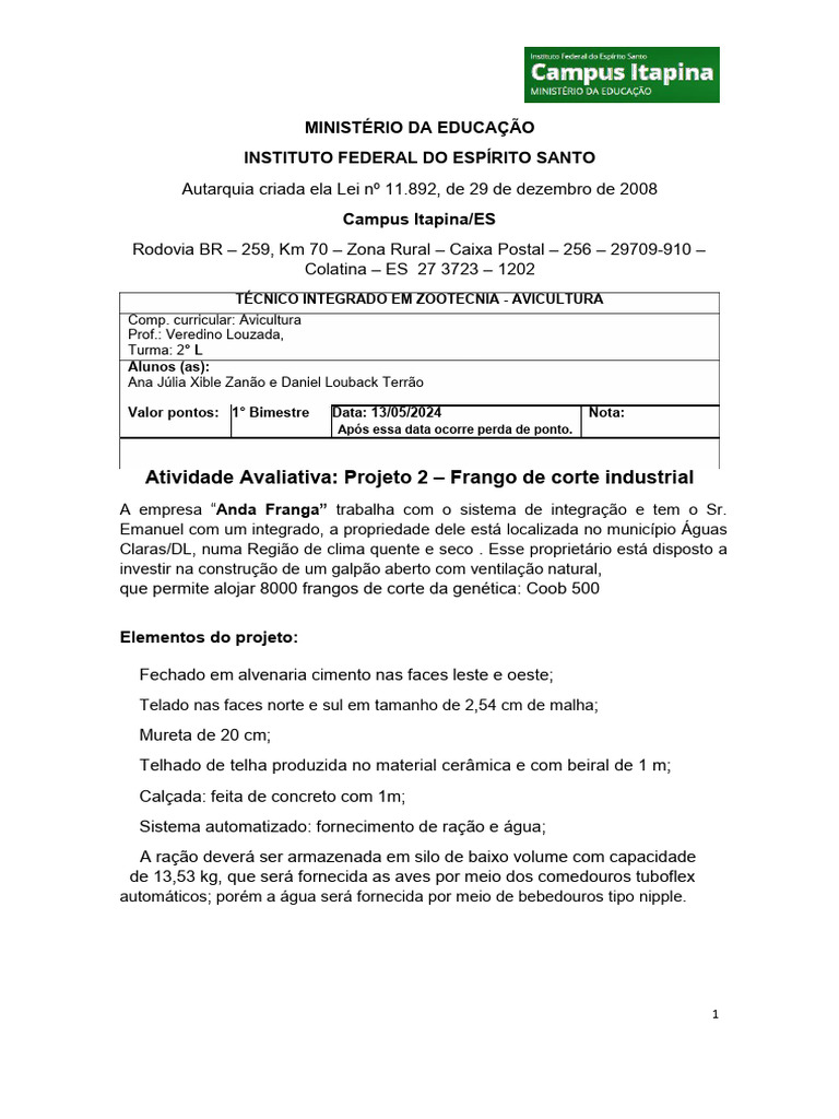 Anda Franga 2024 - Ana Júlia e Daniel 2.024 | PDF