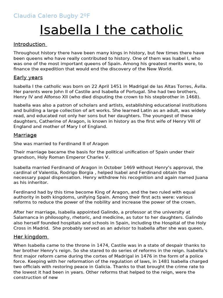 Isabella I Teh Catholic | PDF