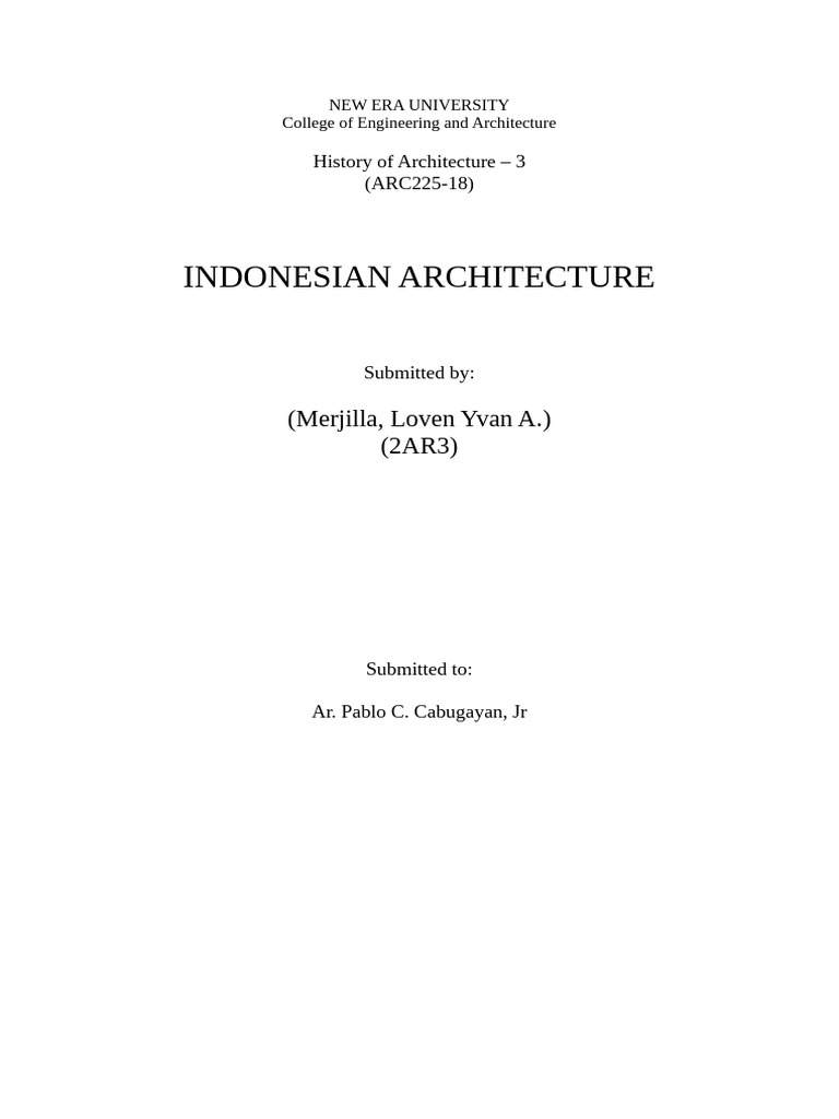 Merjilla Indonesian Architecture 2ar3 | PDF