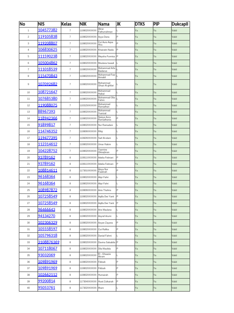 Integritas Data Pip Sesuai PD Data Kemdikbud 2024 | PDF