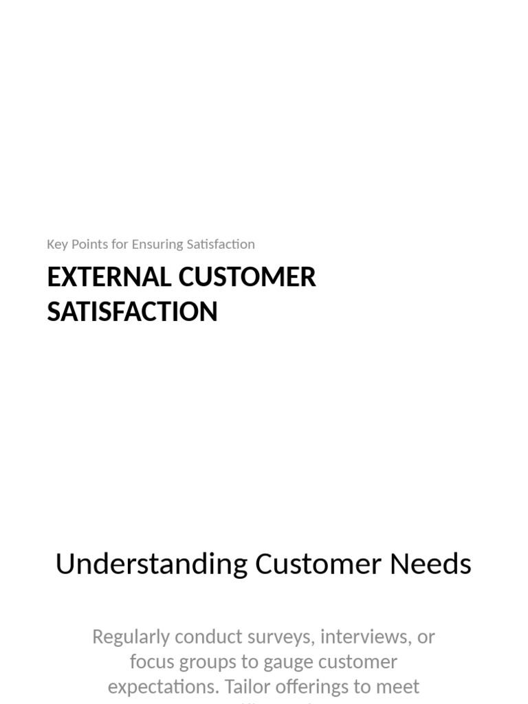 External Customer Satisfaction | PDF