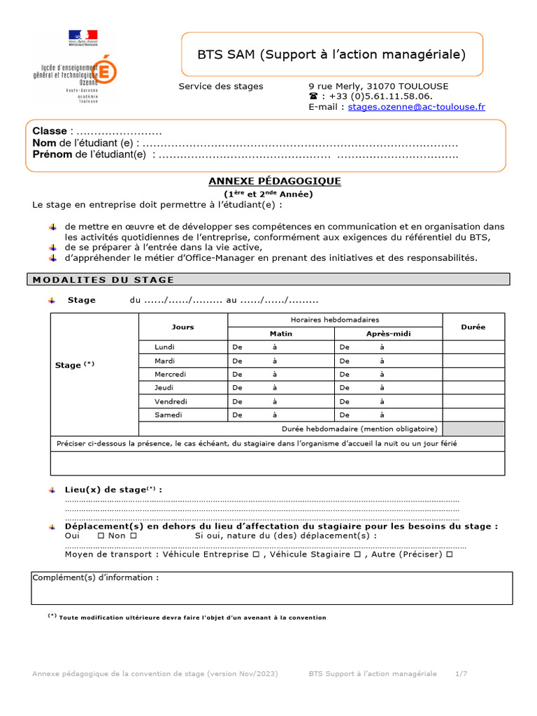Annexe Pedagogique - BTS SAM | PDF