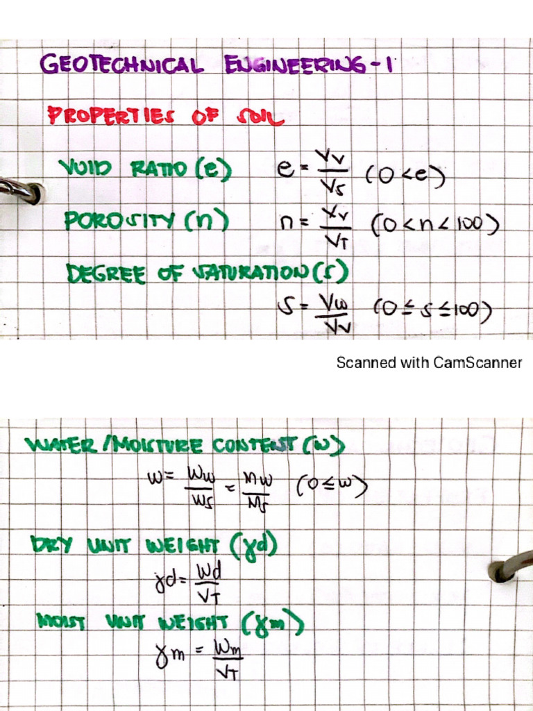 Geotechnical Formulas | PDF