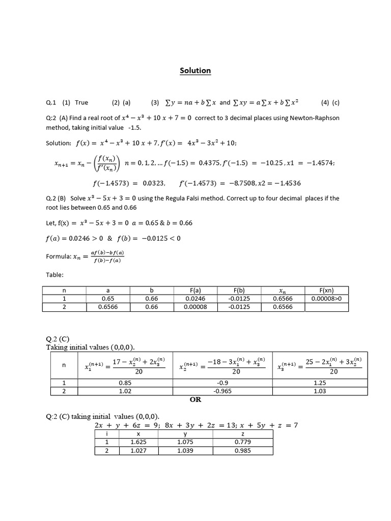 Solution 202000303 Mid Semester Exam 2024-25 | PDF