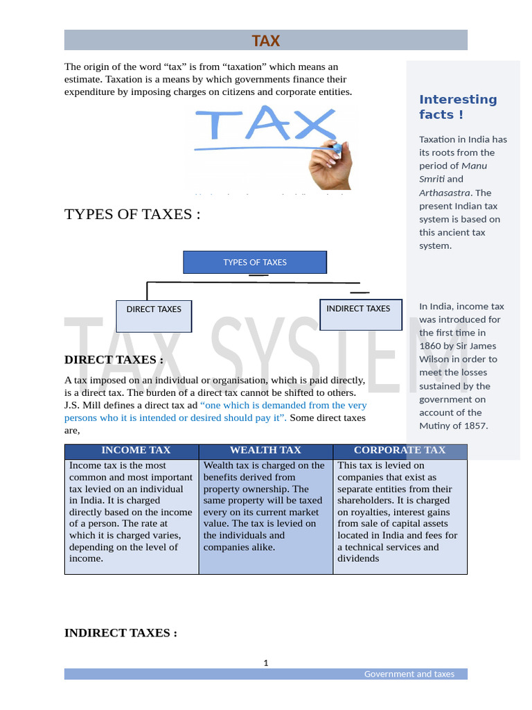 Understanding Direct and Indirect Taxes | PDF | Taxes | Indirect Tax