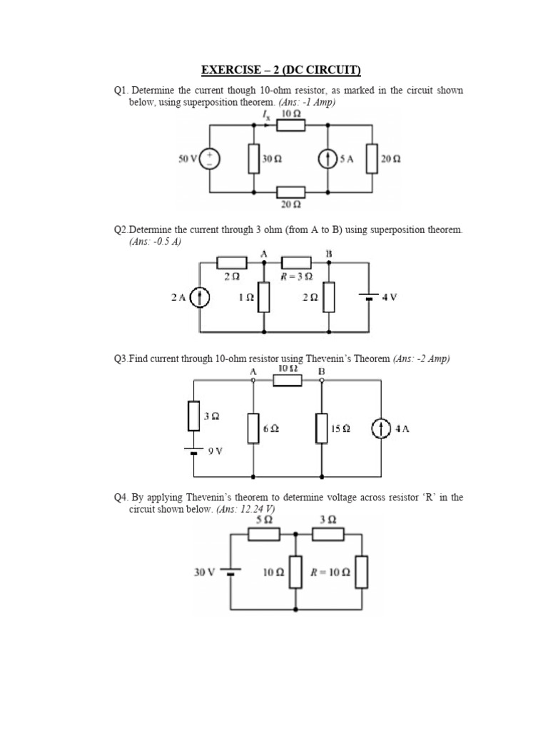 EXERCISE - II (DC Circuit) | PDF