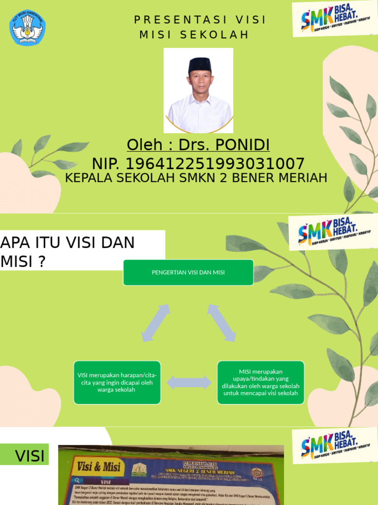 Presentasi Visi & Misi Sekolah (Kepsek) | PDF