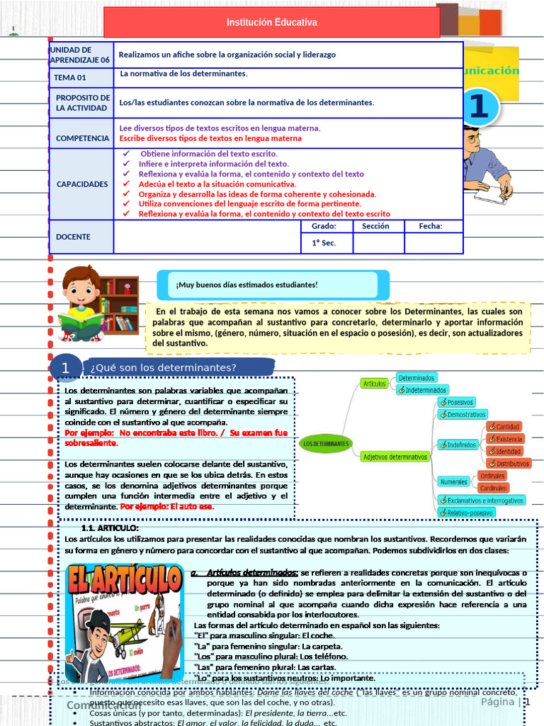 1º Sec. Comun. Ficha de Actv 01-2024 | PDF