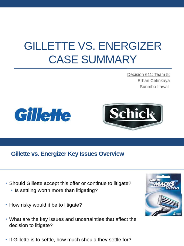 Gillette - Energizer Case - Section 1 Team 5 | PDF