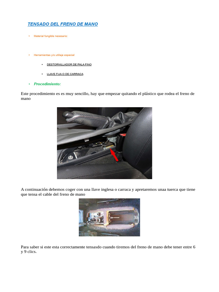 Tensado Del Freno de Mano | PDF