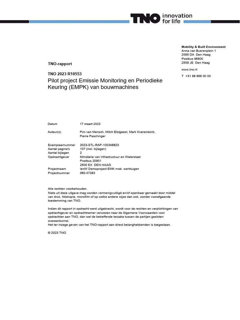 TNO 2023 R10553 Bouwvoertuigen | PDF