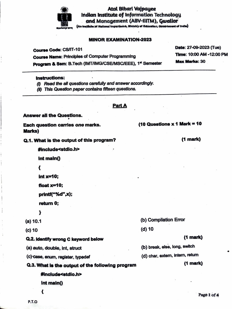 PCP Minor | PDF