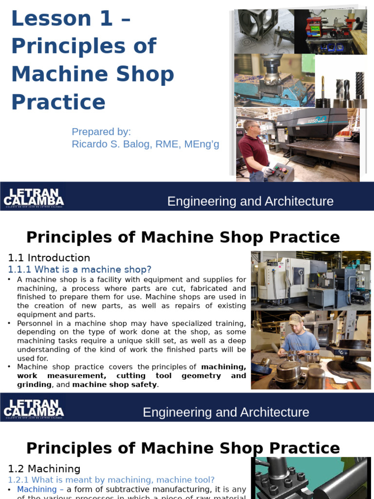 Lesson 1 Principles of Machine Shop Practice1 | PDF