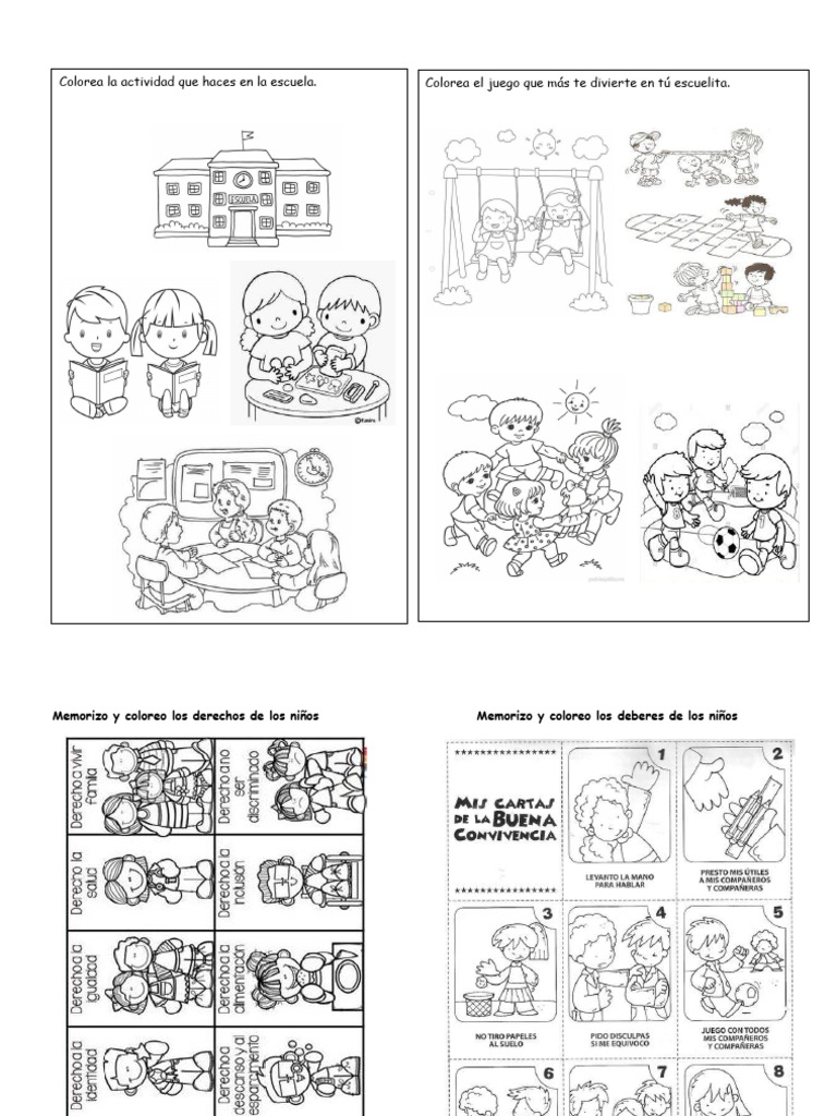 Estudios Sociales Colorea La Actividad Que Haces en La Escuela | PDF