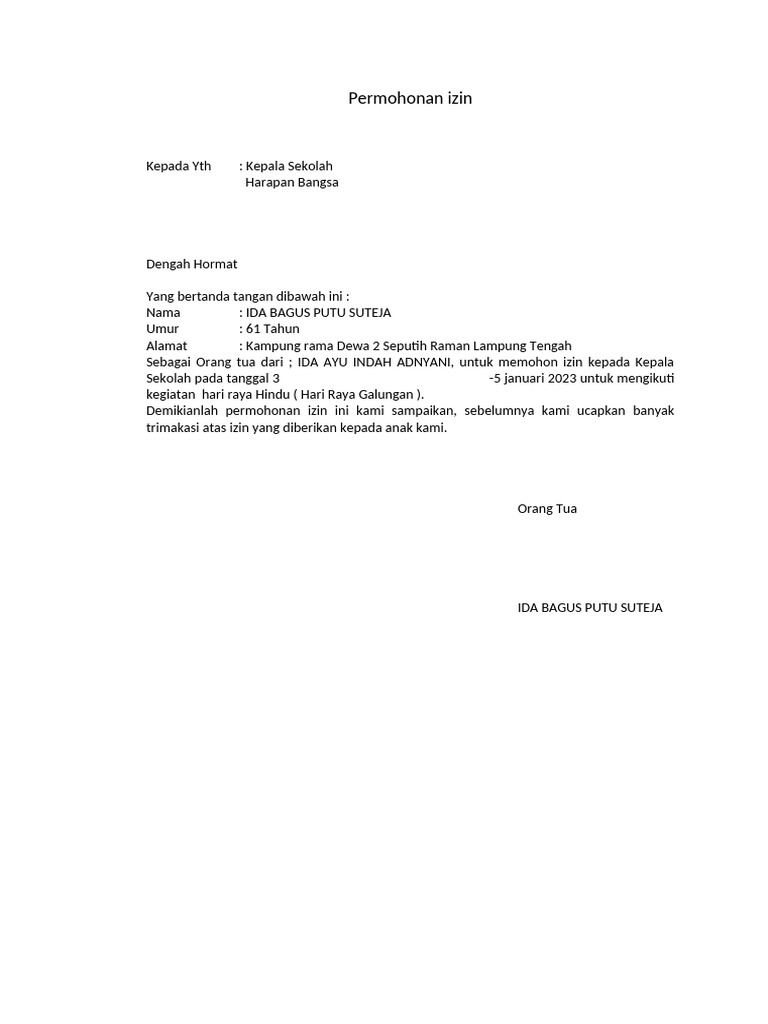 Permohonan Izin | PDF