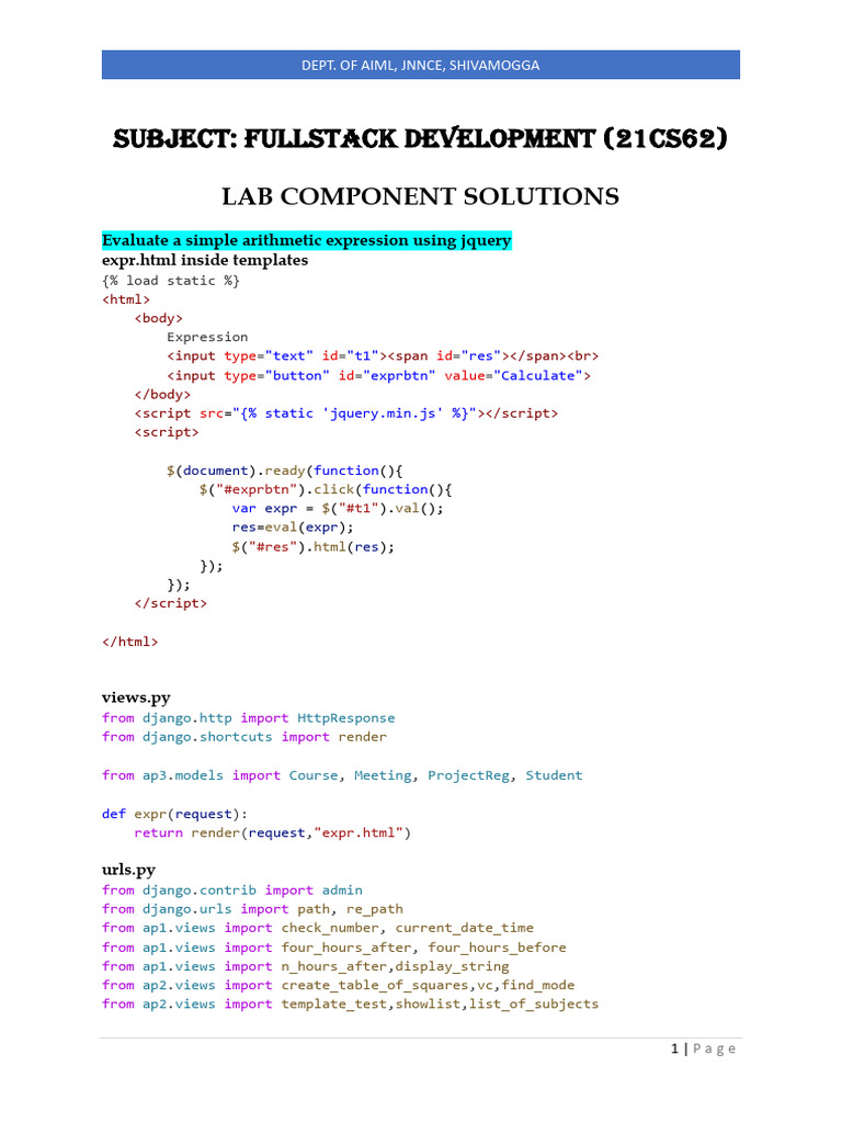 Full Stack Development-Lab Component-Day 5 | PDF