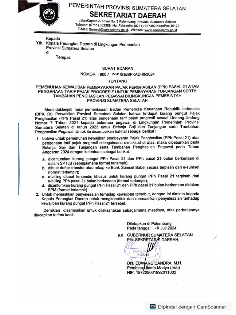 Surat Edaran Ni 060 | PDF