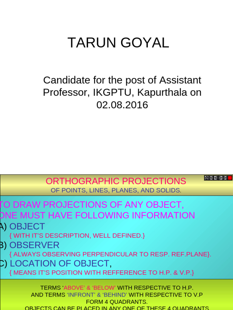 1 Orthographic Projections of Points and Lines | PDF