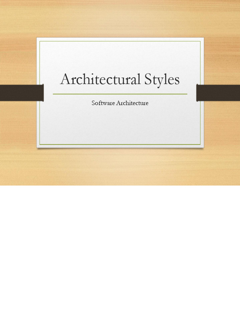Architectural Styles | PDF