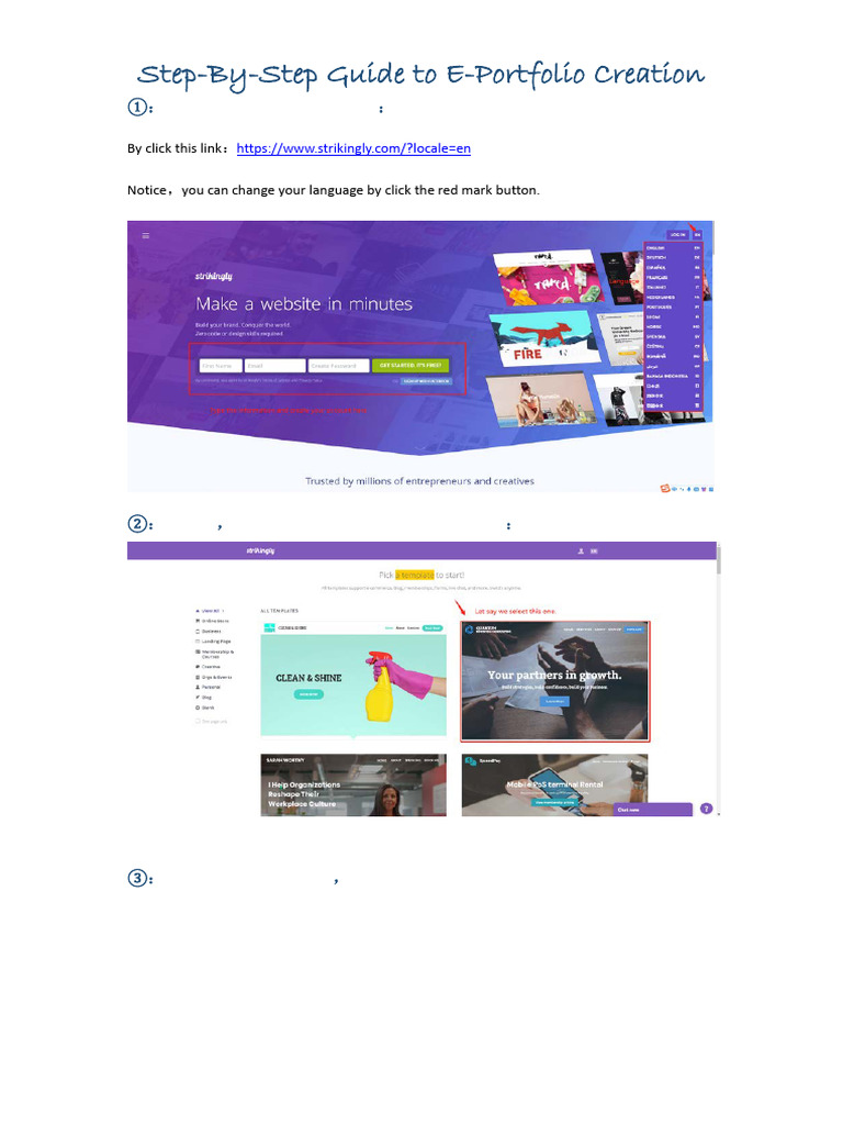 Step - by - Step Guide - E-Portfolio Creation | PDF
