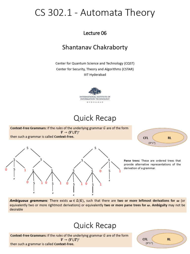 Automata Theory Lecture 6 Pdf