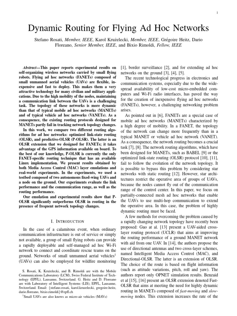 FANETS Base Paper 1 | PDF