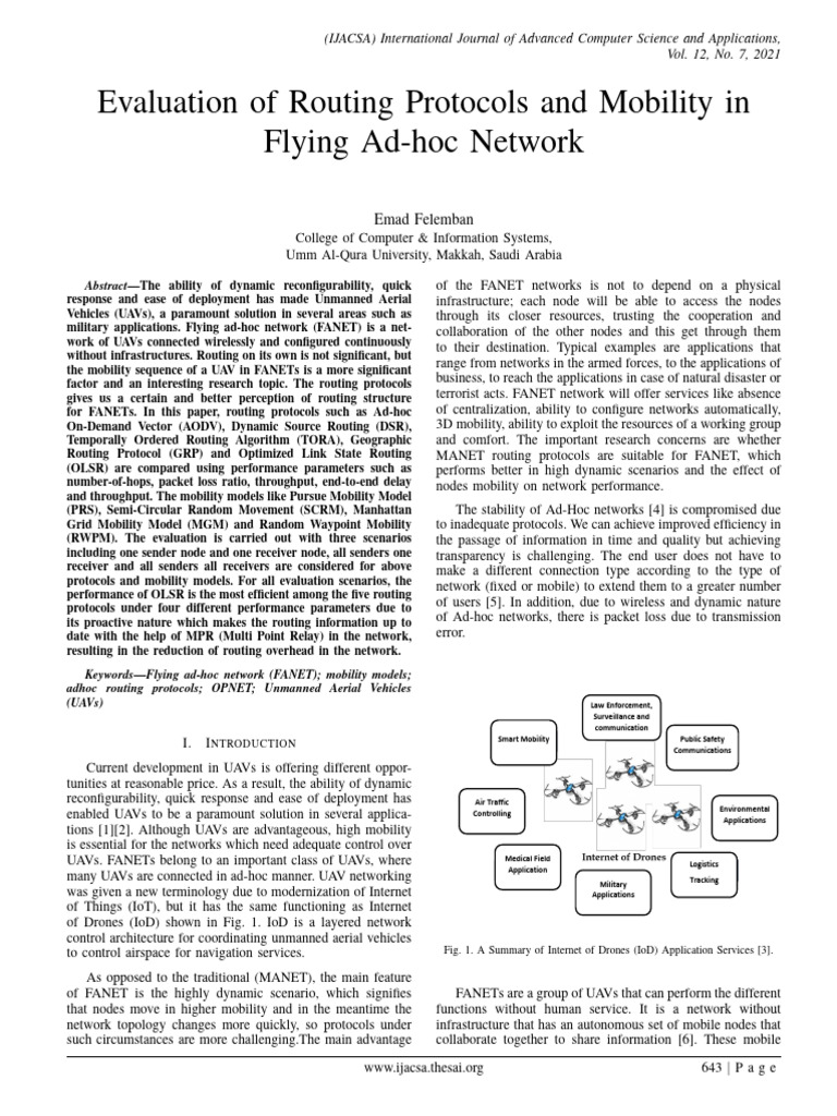 Paper 73-Evaluation of Routing Protocols and Mobility | PDF