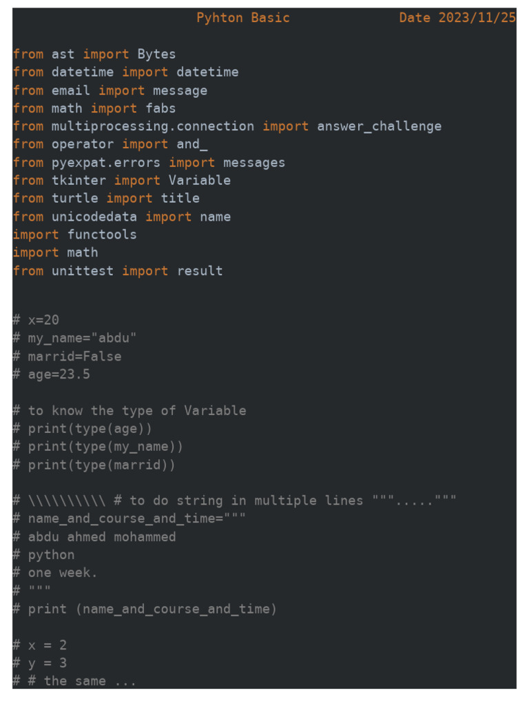 Python Basic - Word | PDF