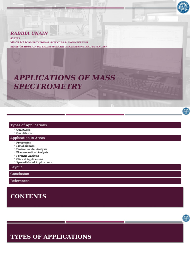 Applications of Mss Spectrometry | PDF