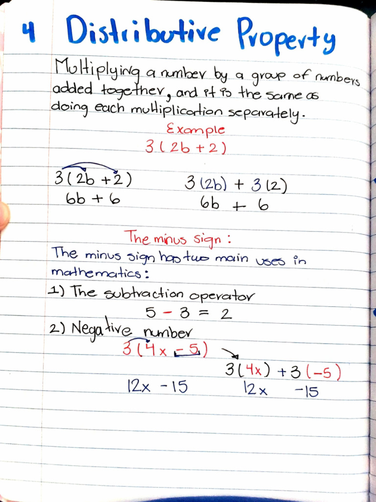 Distributive Property - Notes | PDF