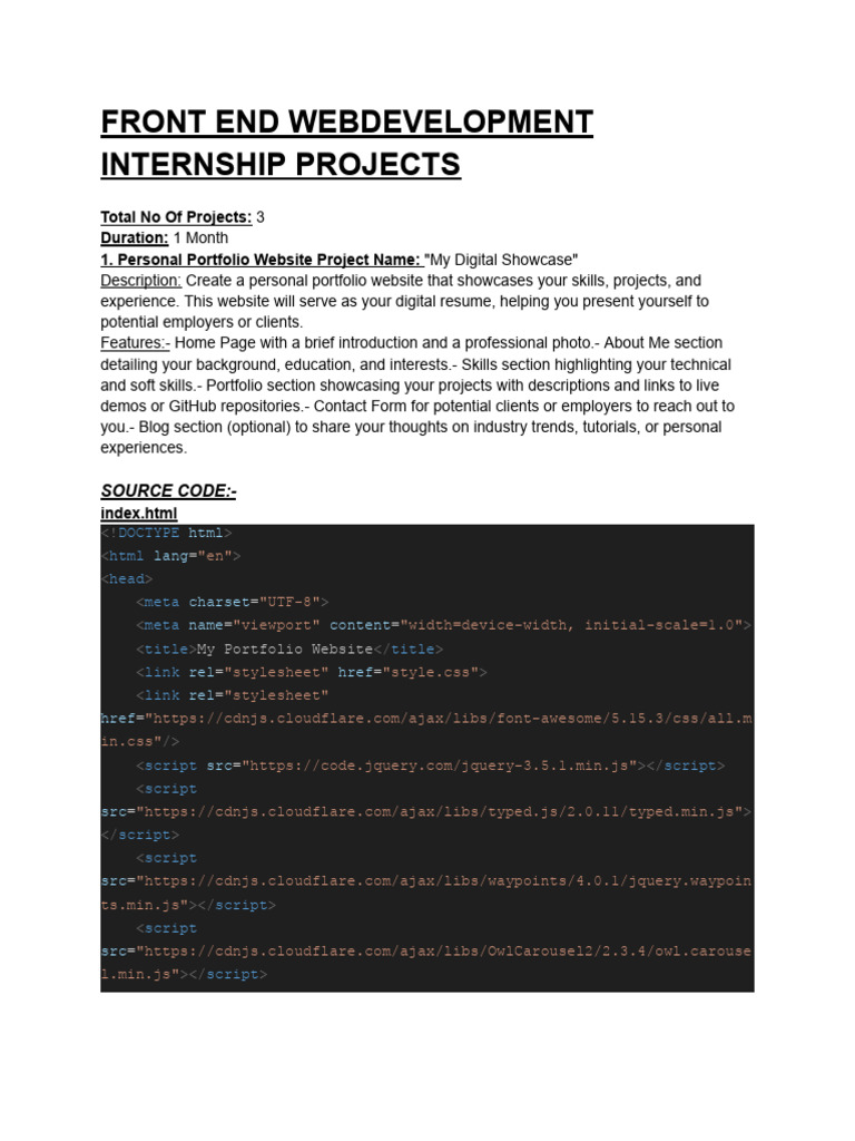 Front End Webdevelopment Internship Motion Cut | PDF | Cricket | Business