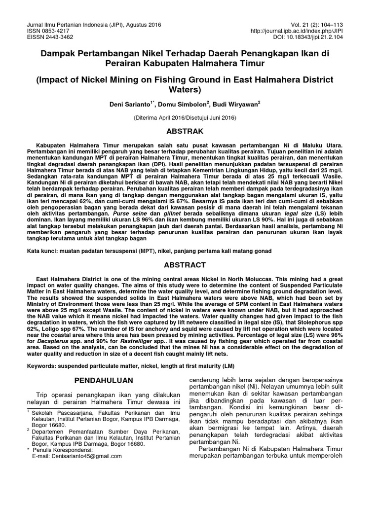 Impact of Nickel Mining On Fishing Groun | PDF