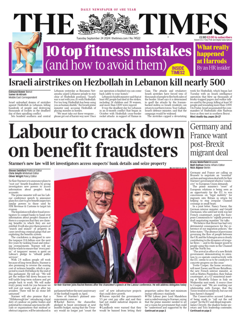 The Times - 24 September 2024 Freemagazines Top | PDF