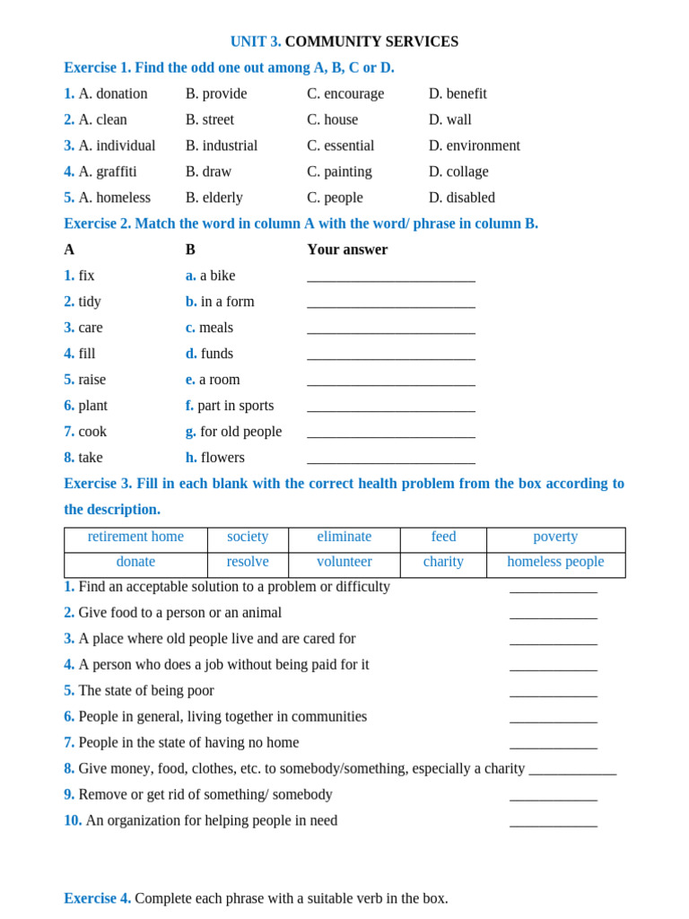 Unit 3. Community Service | PDF