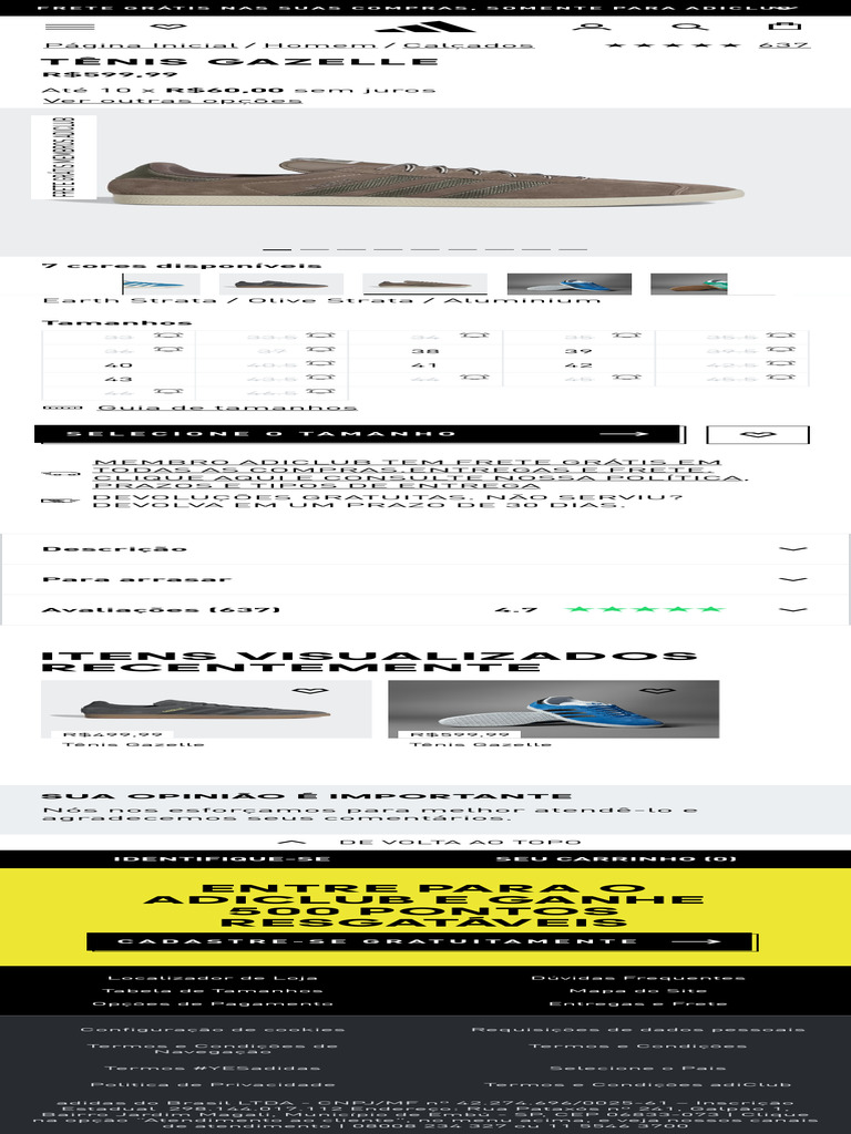 Site Oficial Adidas Adidas Brasil | PDF