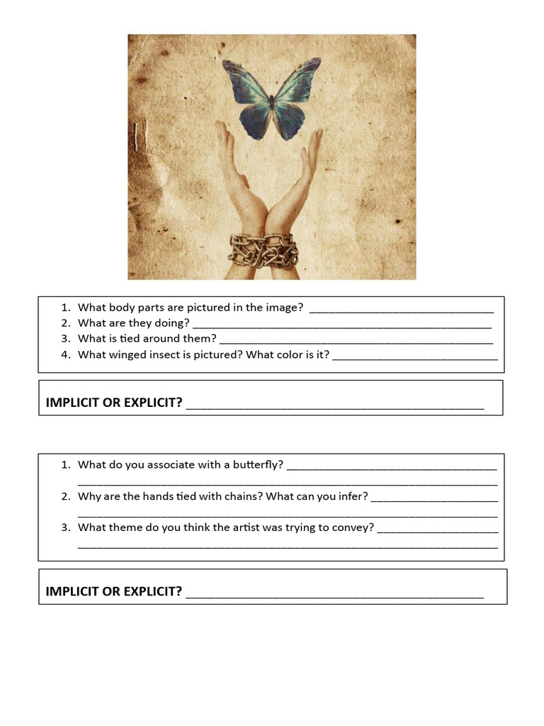 Implicit vs Explicit Worksheet | PDF | Cognitive Science