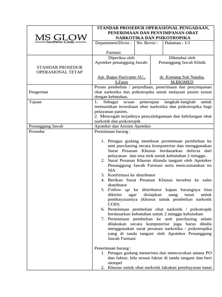SOP Narkotika Psiko | PDF